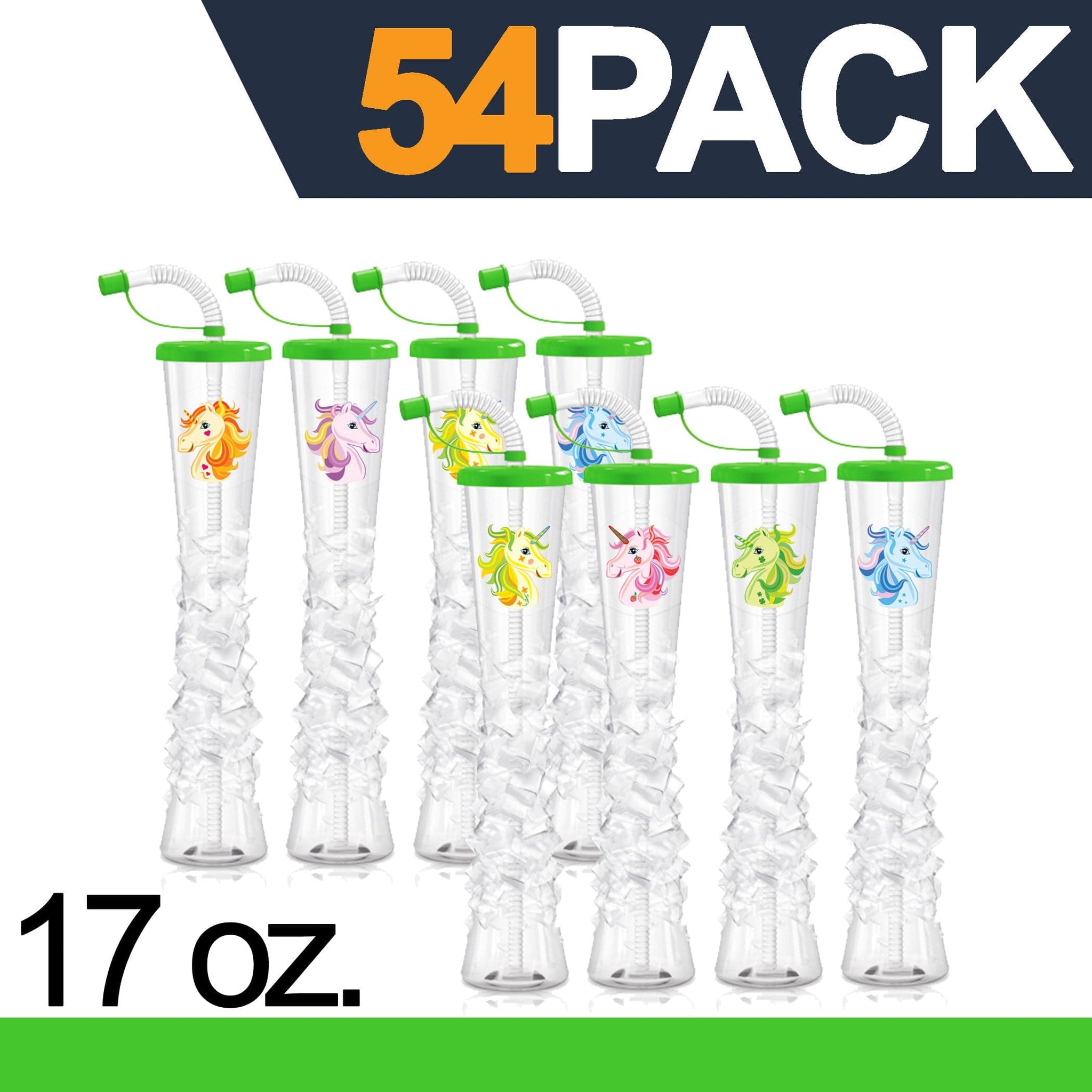 Unicorn Ice Yard Cups (54 Cups) - for Margaritas and Frozen Drinks, Ki ...